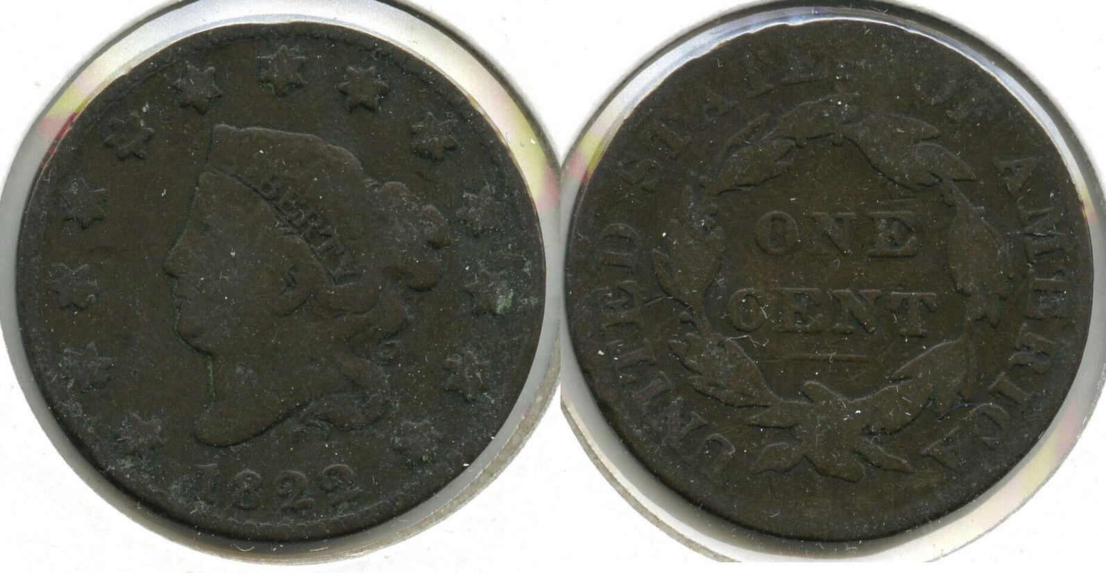 USA Large Cent 1822 Coronet Head Penny - G805 | MA-Shops