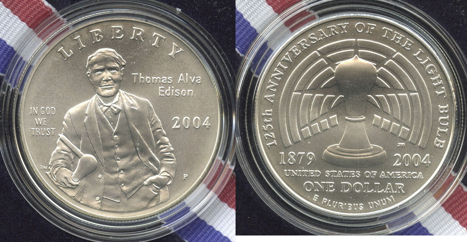 USA Dollar 2004 Thomas Alva Edison Silver US Mint 3C2 Commemorative ...