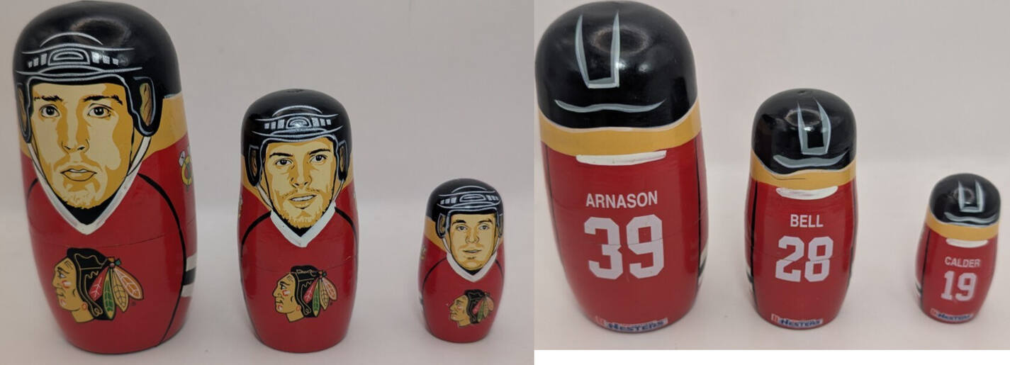 Chicago Blackhawks Arnason Bell Calder Nesting Dolls Set - RK732 | MA-Shops