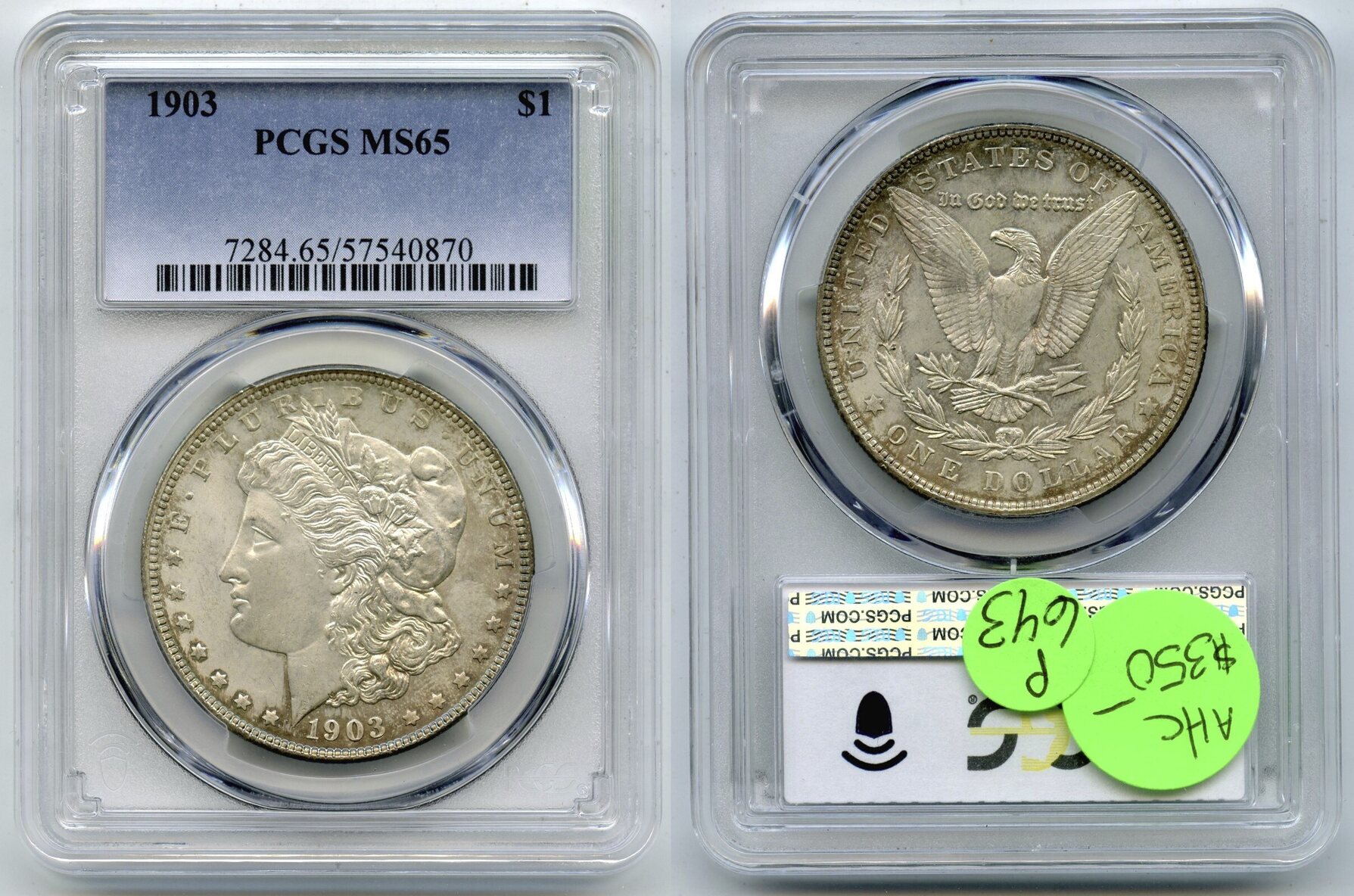 USA Dollar 1903 Morgan Silver PCGS MS 65 Certified - Philadelphia Mint ...