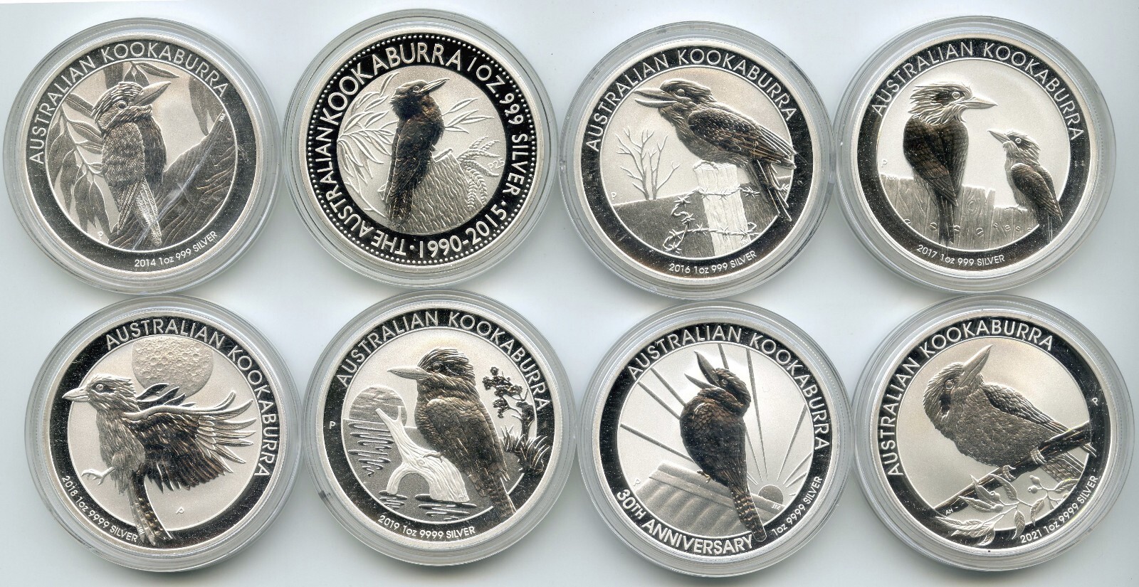 1990 - 2023 Australia Kookaburra 999 Silver 1 oz 34-Coin Set Lot ...