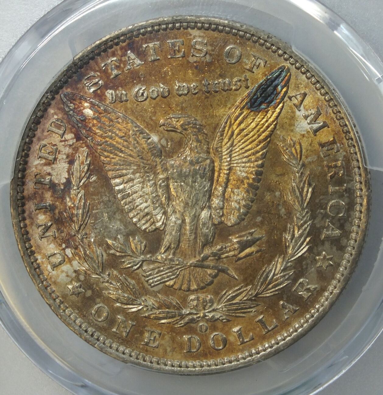 USA Dollar 1886-O Morgan Silver PCGS AU55 Certified Toning Toned New ...