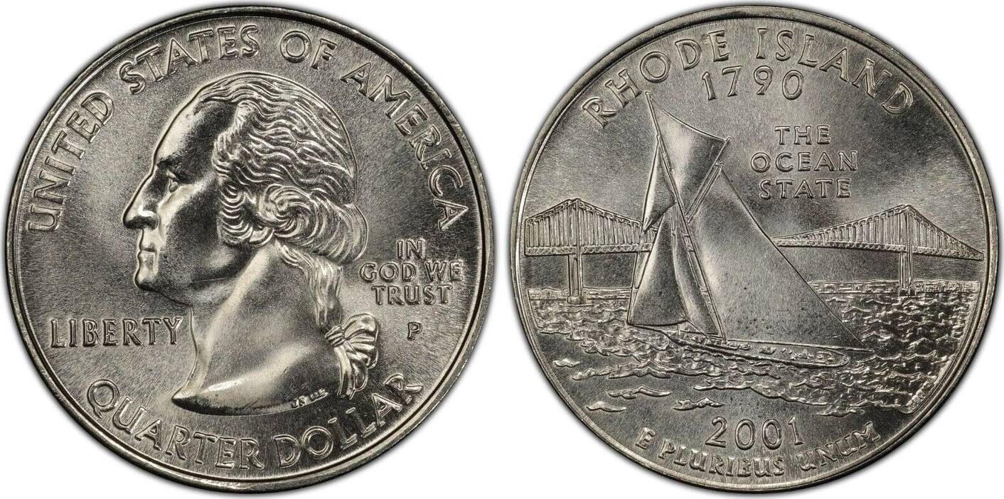 USA Quarter 2001 Rhode Island State - Uncirculated - Philadelphia Mint ...