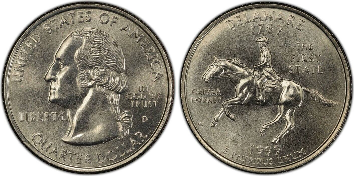 USA Quarter 1999-D Delaware State - Uncirculated Coin - Denver Mint ...