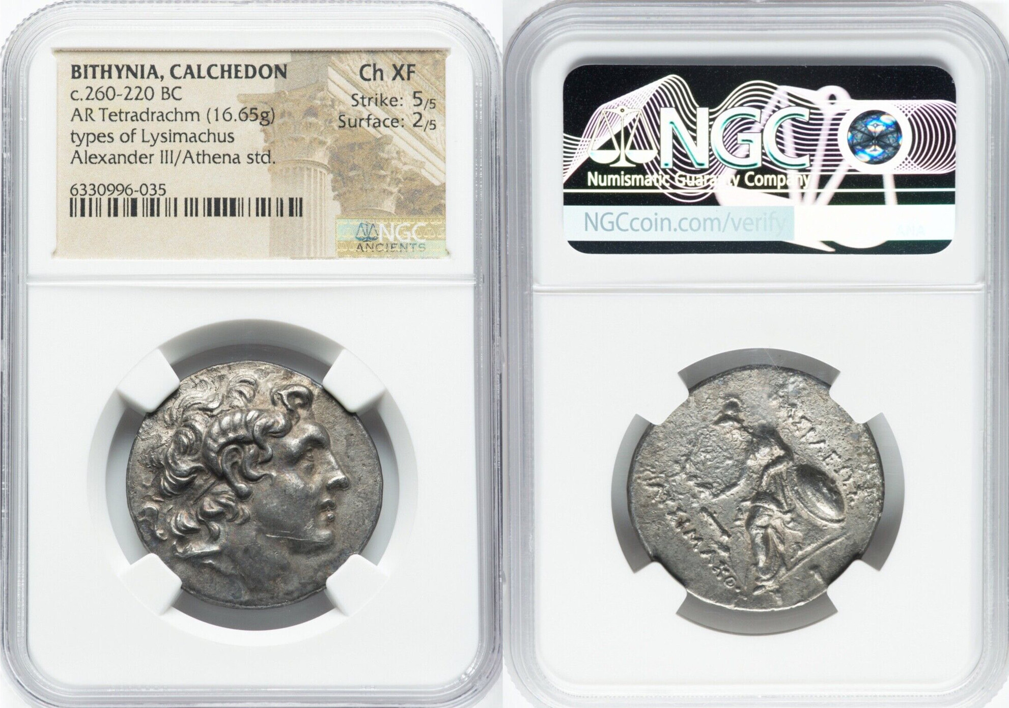 BITHYNIA. Calchedon. Ca. 260-220 BC. AR tetradrachm (30mm, 16.65 gm, 10h). NGC C | MA-Shops