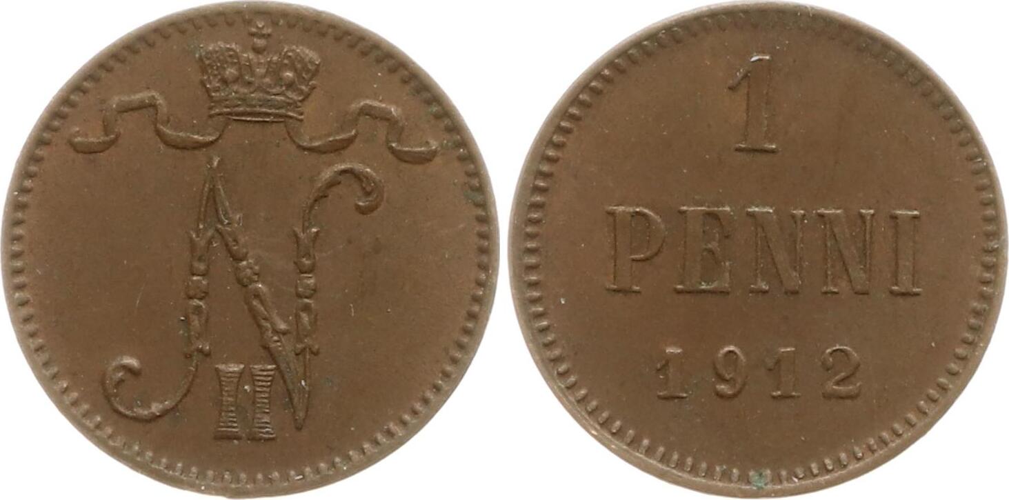 Finnland Penni 1912 Nikolaus II. von Russland, 1894-1917 Sehr schön ...