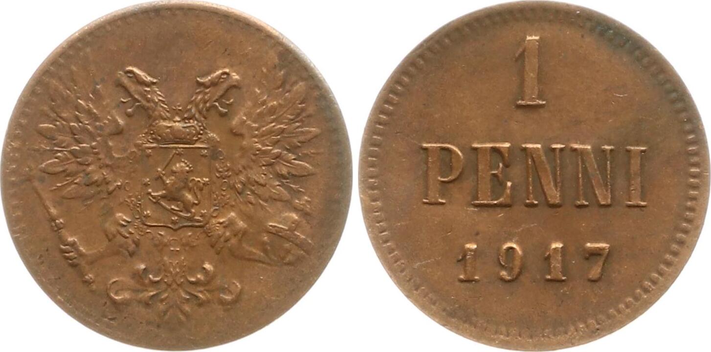 Finnland Penni 1917 Finnischer Bürgerkrieg und Freiheitskampf Sehr ...