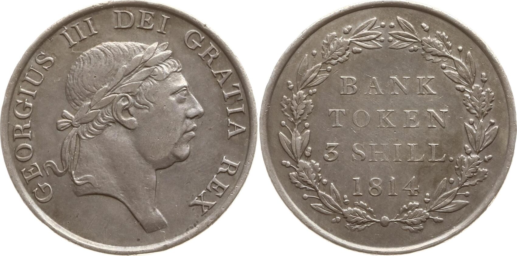 Großbritannien 3 Shillings Bank Token 1814 George III., 1760 - 1820 ...