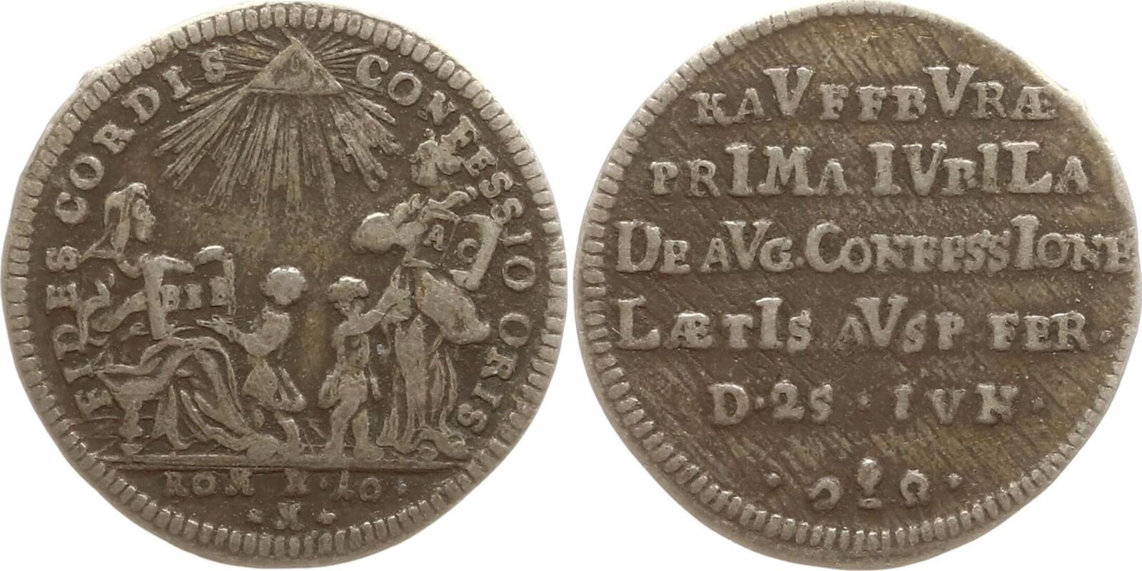 Kaufbeuren, Stadt Silberabschlag vom Dukaten 1730 v. C.E. Müller, Jahr ...