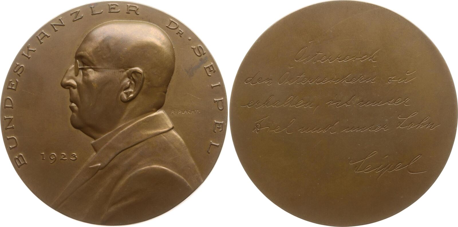 Österreich, Stadt Wien Große Bronzemedaille 1923 v. Placht, auf den ...
