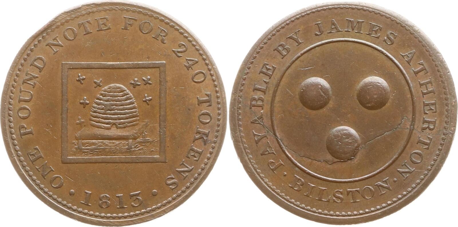Großbritannien, Königreich, Staffordshire Cu Penny Token 1813 ...