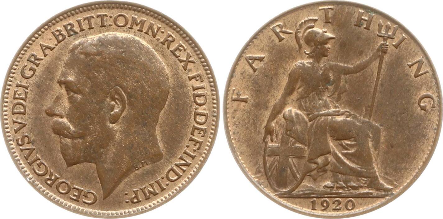 Großbritannien Farthing 1920 George V., 1910 - 1936 Sehr schön ...