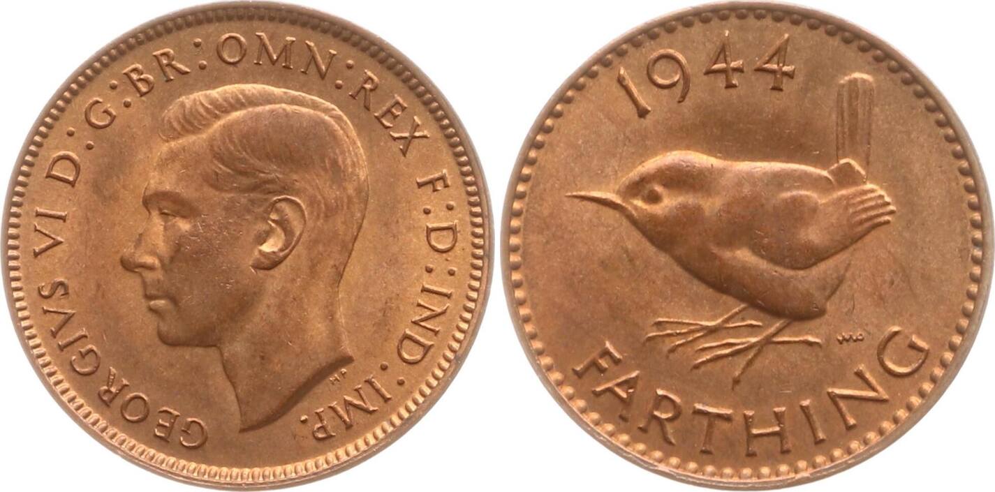 Großbritannien Farthing 1944 George VI., 1936 - 1952 Besser als ...