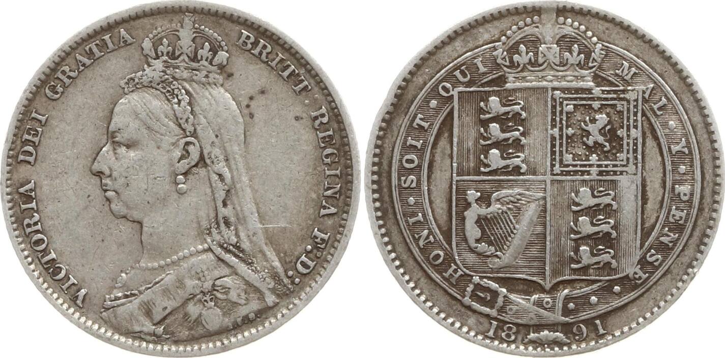Großbritannien Shilling 1891 Victoria, 1837 - 1901 Sehr schön | MA-Shops