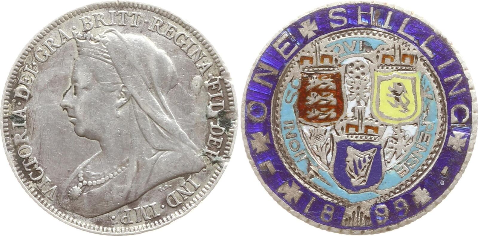 Großbritannien Shilling 1899, R! Victoria, 1837 - 1901, Enamelled ...