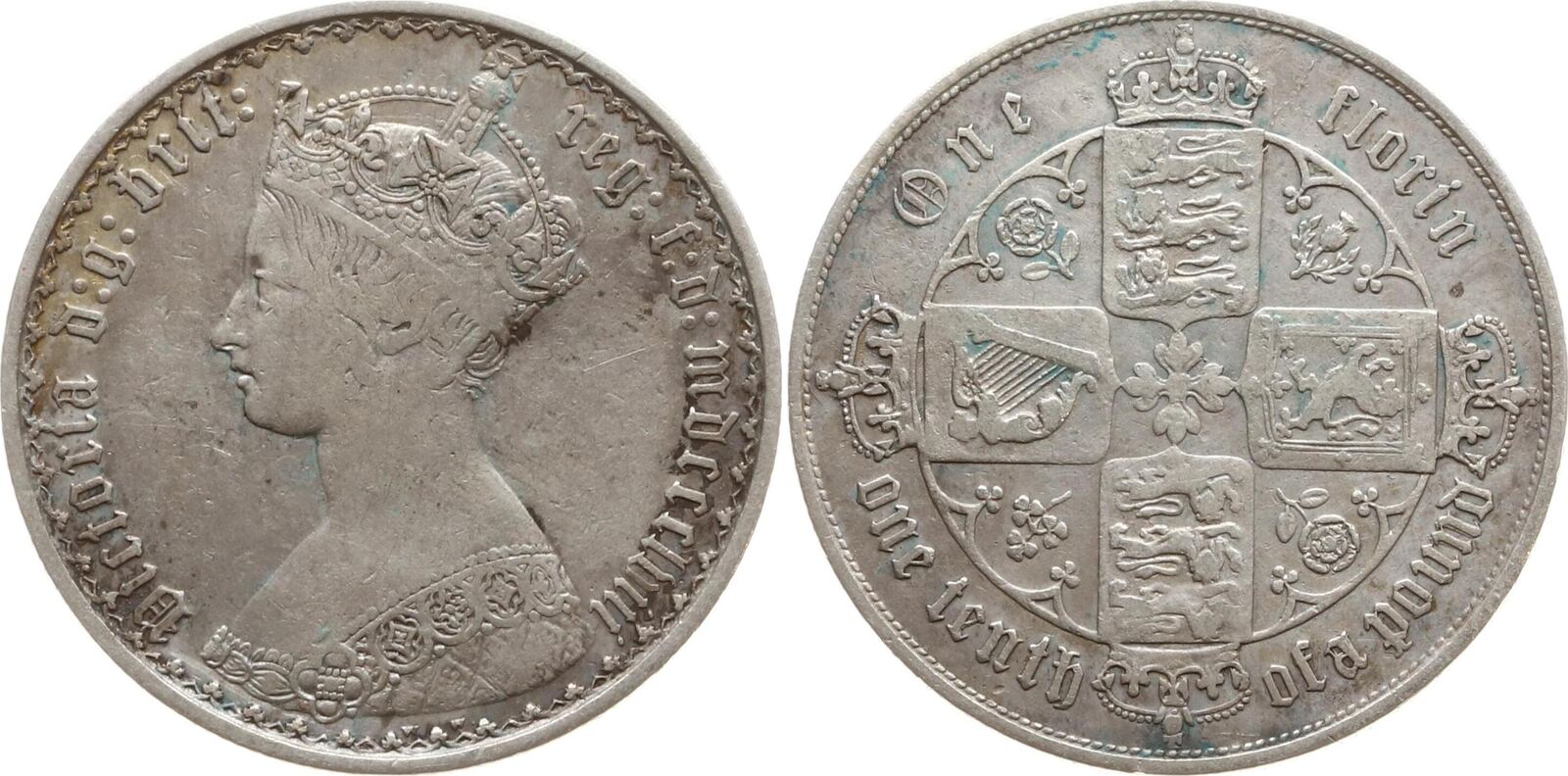 Großbritannien Gothic Florin 1858 Victoria, 1837 - 1901 Sehr schön | MA ...
