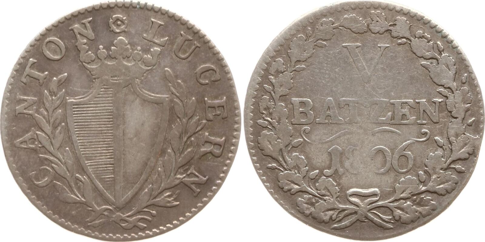 Schweiz - Luzern, Kanton 5 Batzen 1806 Fast sehr schön | MA-Shops