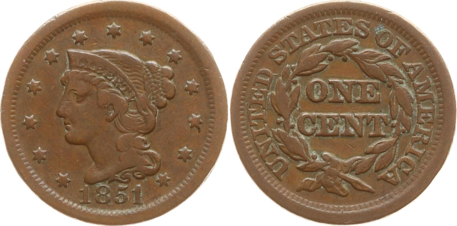 USA 1 Cent 1851 Sehr schön | MA-Shops