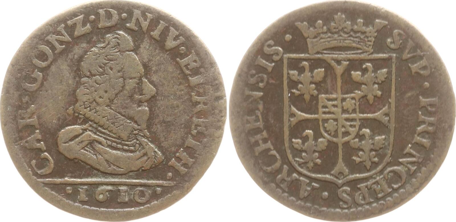 Frankreich, Nevers & Rethel, Charleville Liard Type 3 1610 Charles I de ...