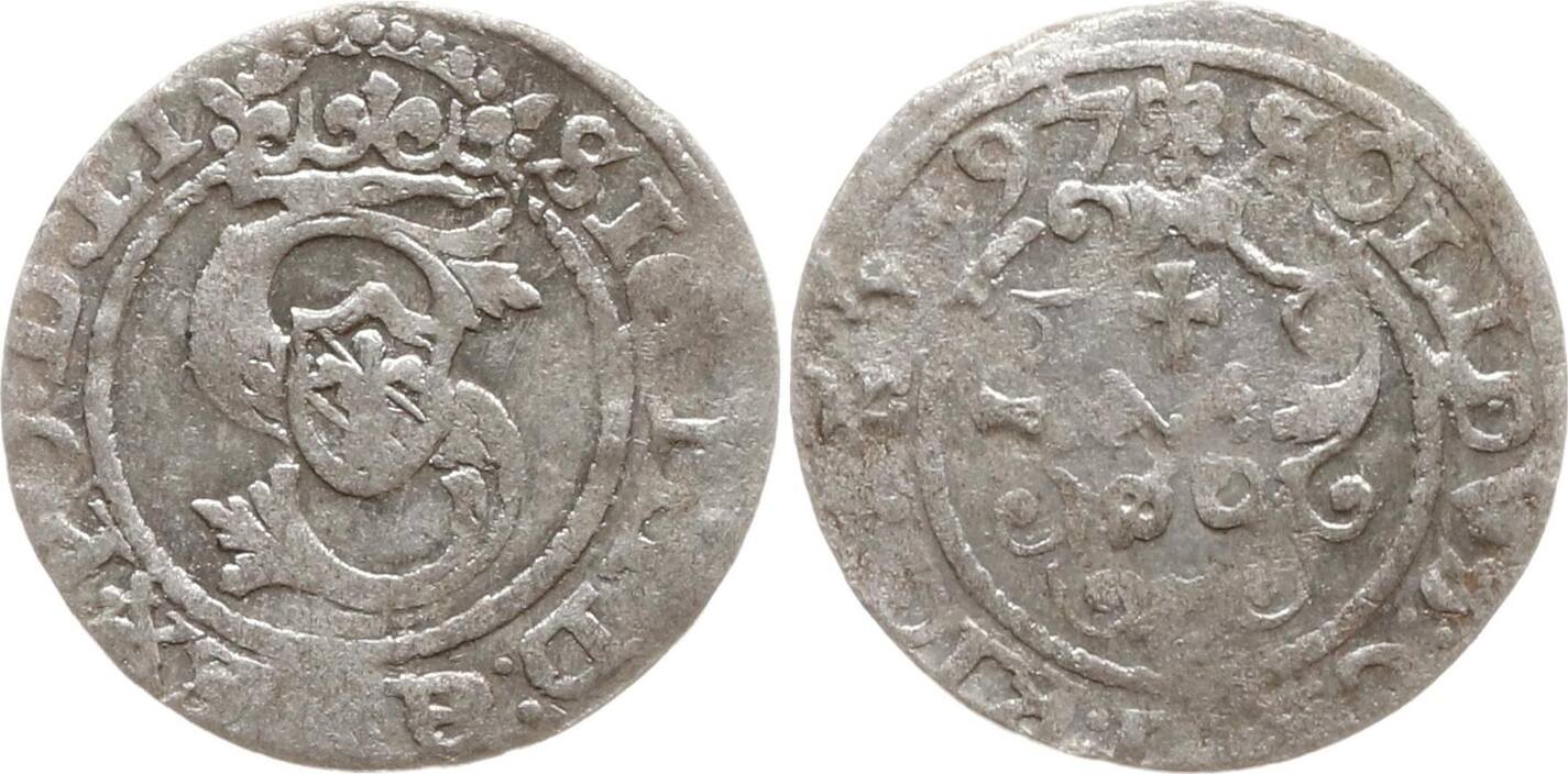 Polen Stadt Riga Schilling 1597 Sigismund III., 1587 - 1632 Vorzüglich ...