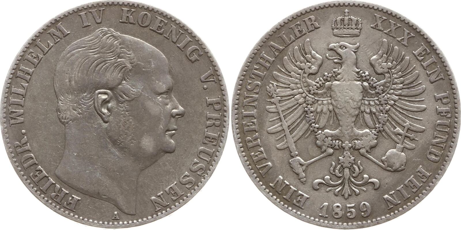 Brandenburg-Preußen Taler 1859 A Friedrich Wilhelm IV., 1840 - 1861 ...