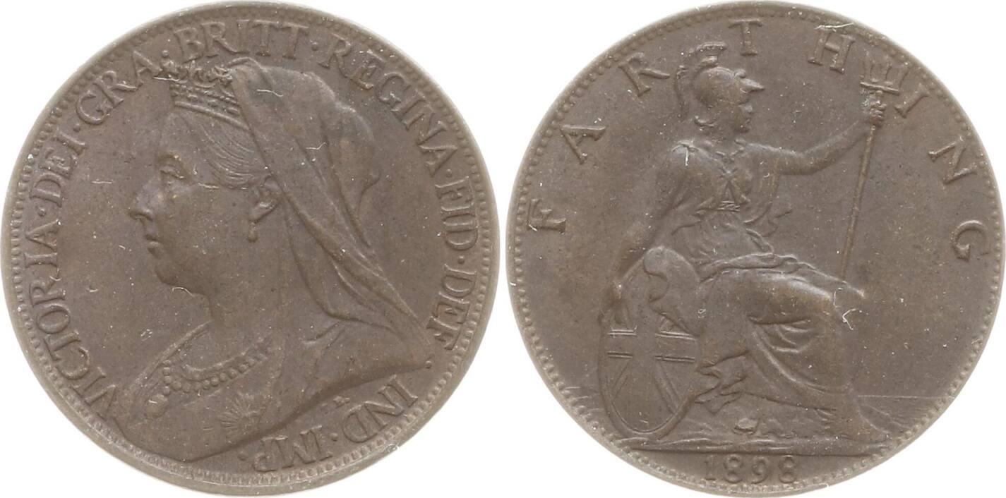 Großbritannien Farthing (1/4 Penny) 1898 Victoria, 1837 - 1901 Fast ...