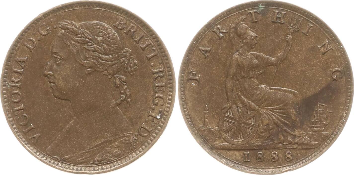 Großbritannien Farthing 1888 Victoria, 1837 - 1901 Vorzüglich, min. RF ...