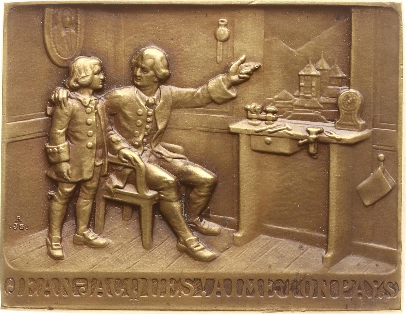 Schweiz-Genf Bronzeplakette 1912 v. A. Jacot-Guillarmod, a.d. 200 ...