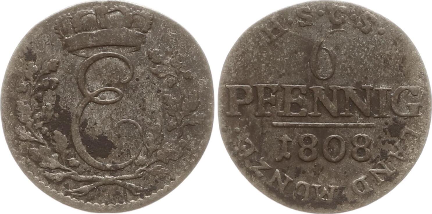 Sachsen-Coburg-Saalfeld, Herzogtum 6 Pfennig 1808 Ernst, 1806 - 1826 ...