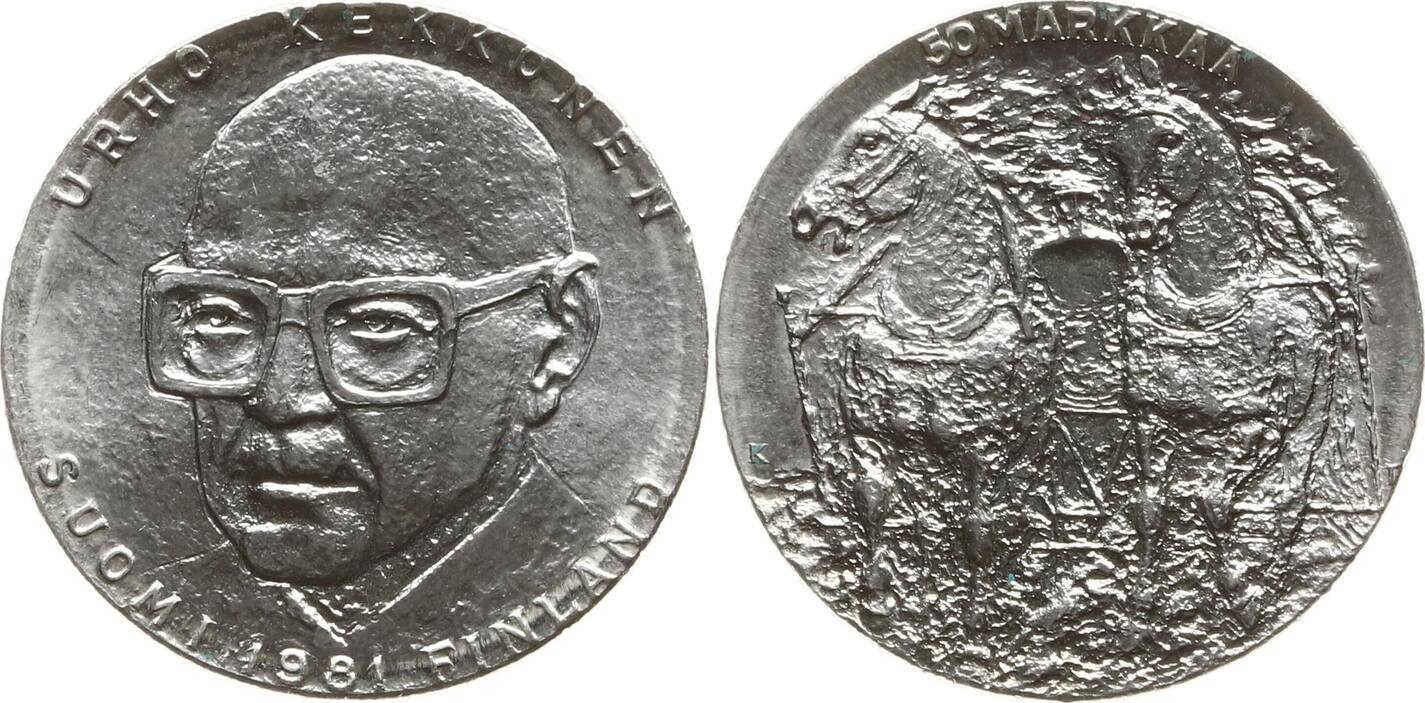 Finnland 50 Markka 1981 auf den 80. Geburtstag von Präsident Kekkonen Vorzüglich - Stempelglanz ...