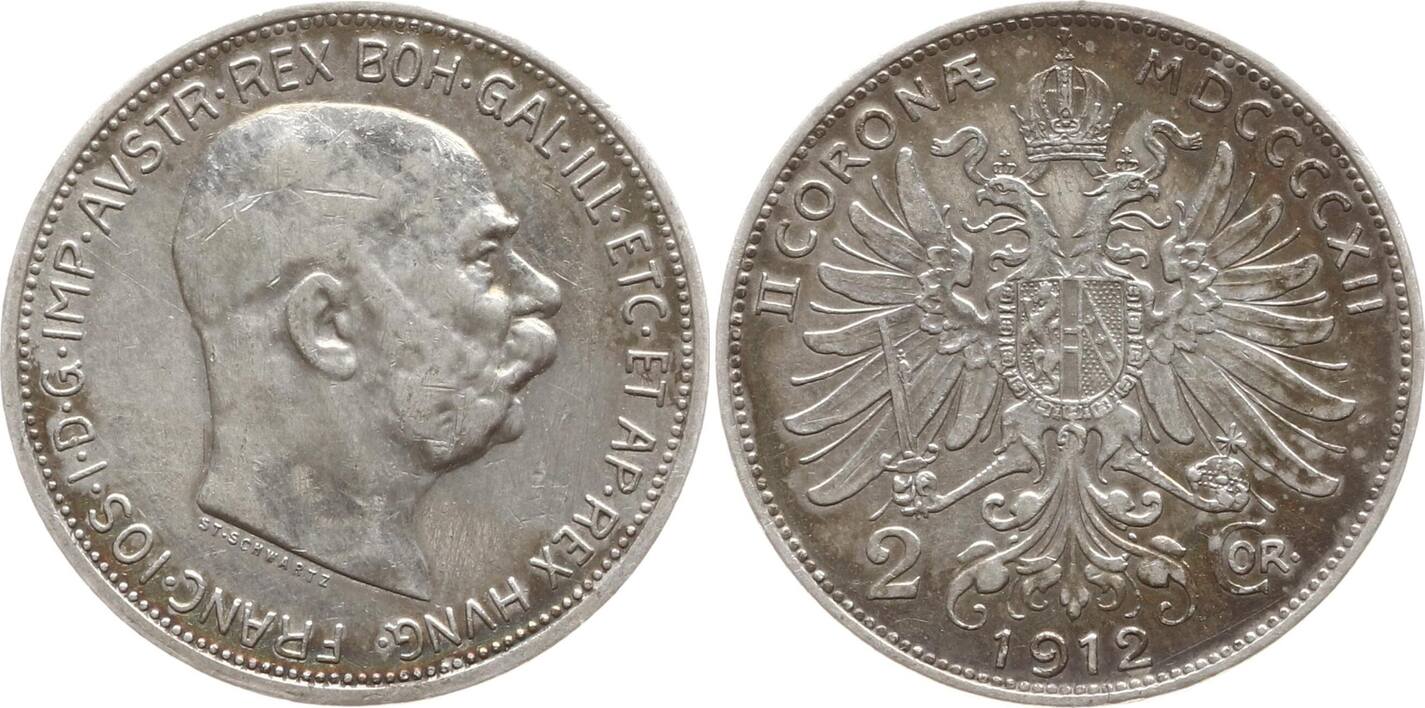 Österreich 2 Kronen 1912 Franz Joseph I., 1848 - 1916 Besser als sehr ...