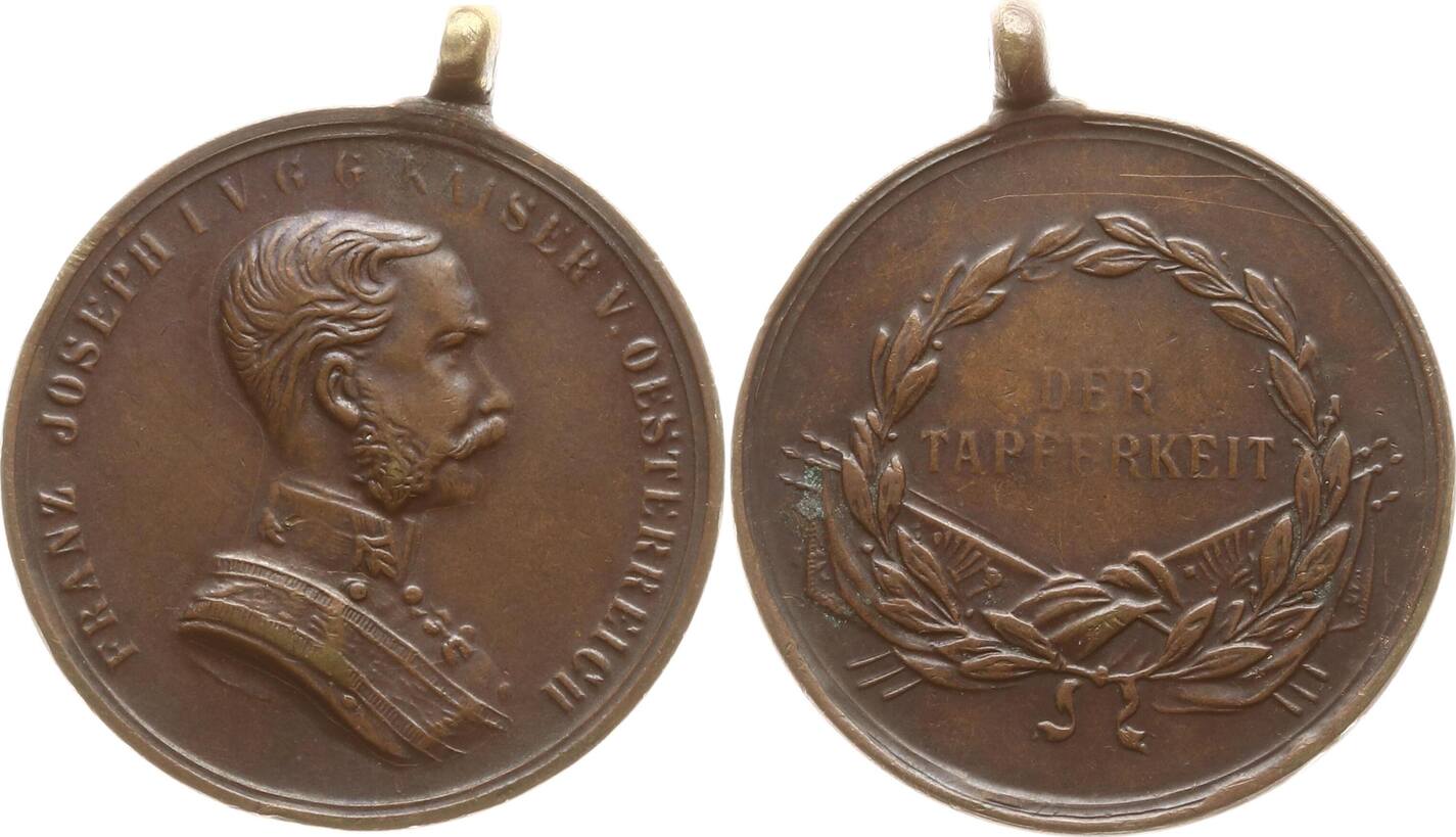 Kaiserreich Österreich Tragbare Bronzemedaille o.J. Franz Joseph I ...