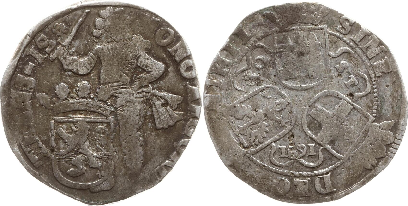 Niederlande, Overijssel Taler zu 30 Stübern (Daalder van 30 Stuiver) 1691 Sehr schön, etwas ...