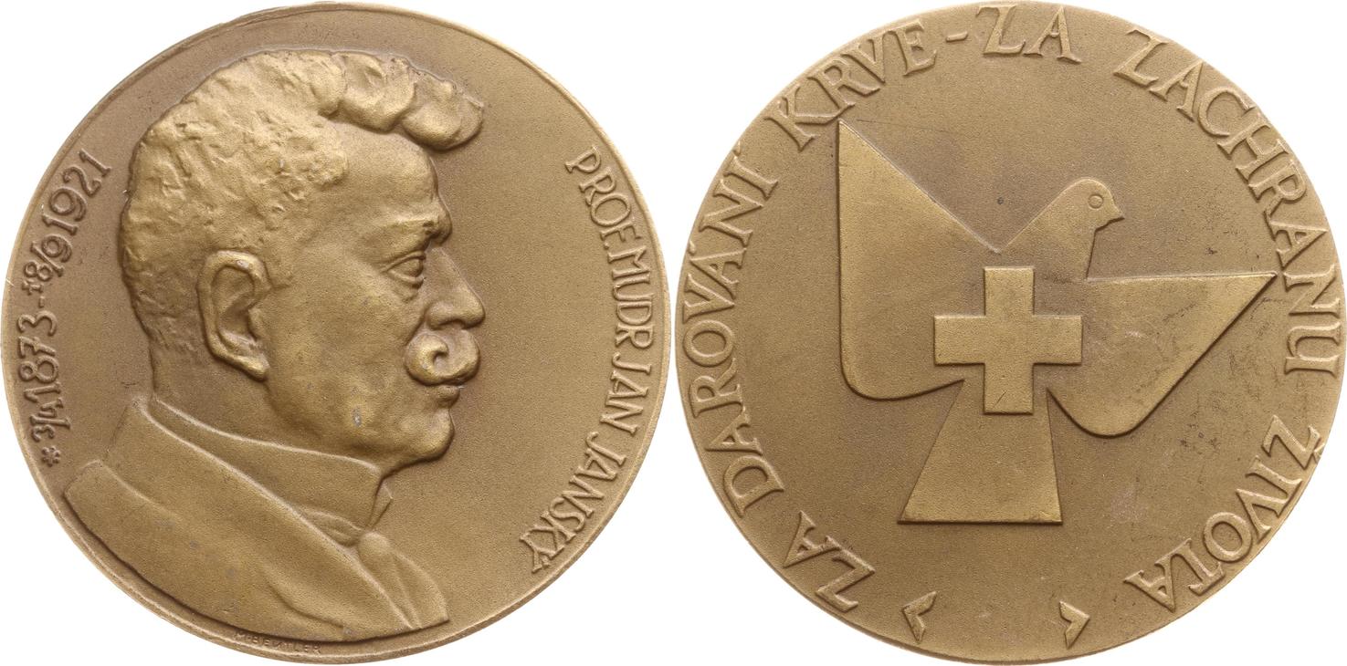 Tschechoslowakei Große Bronzemedaille o.J. auf den Arzt Jan Jansky ...