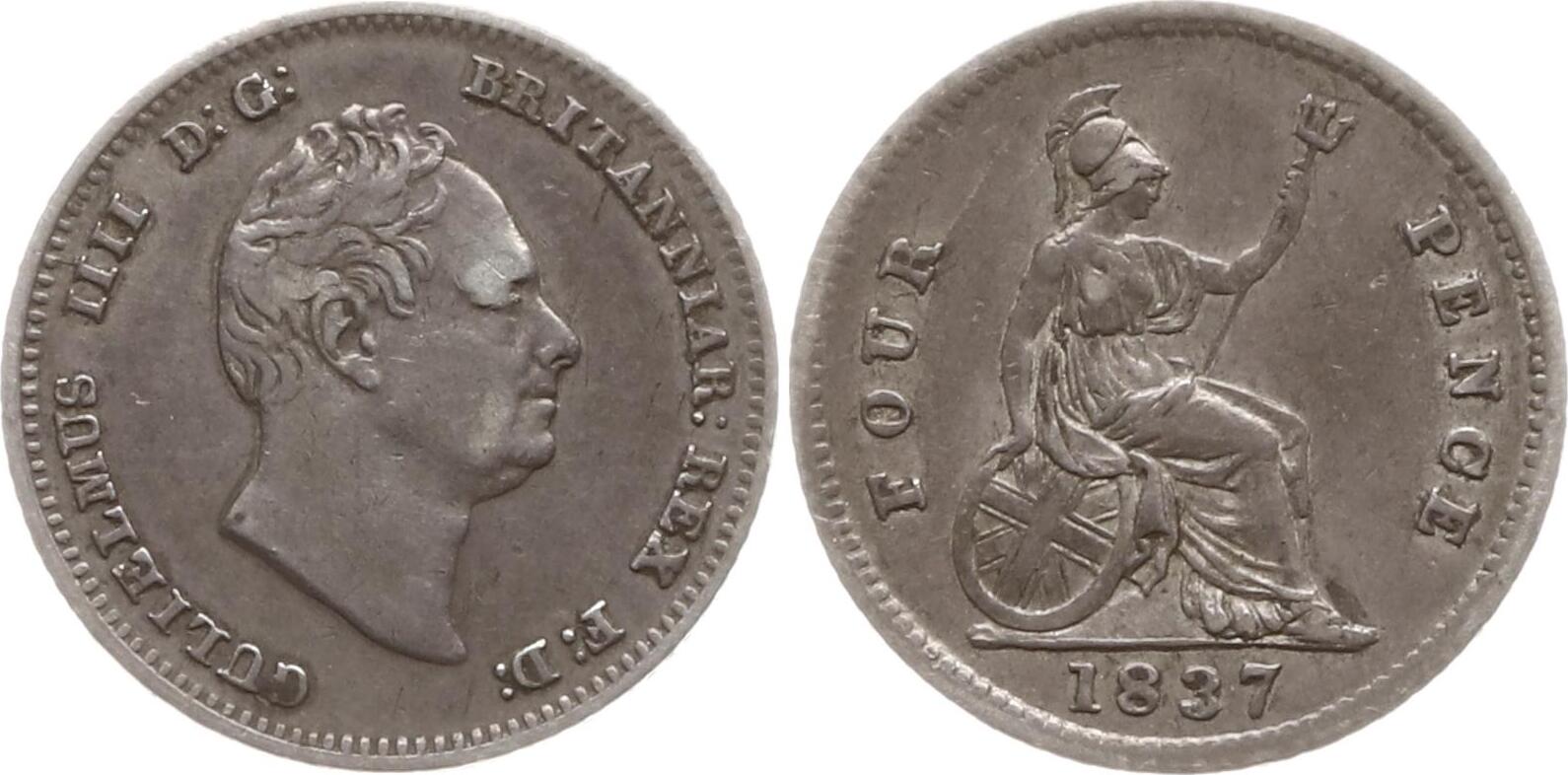 Großbritannien 4 Pence (Groat) 1837 William IV., 1830 - 1837 Gutes sehr ...