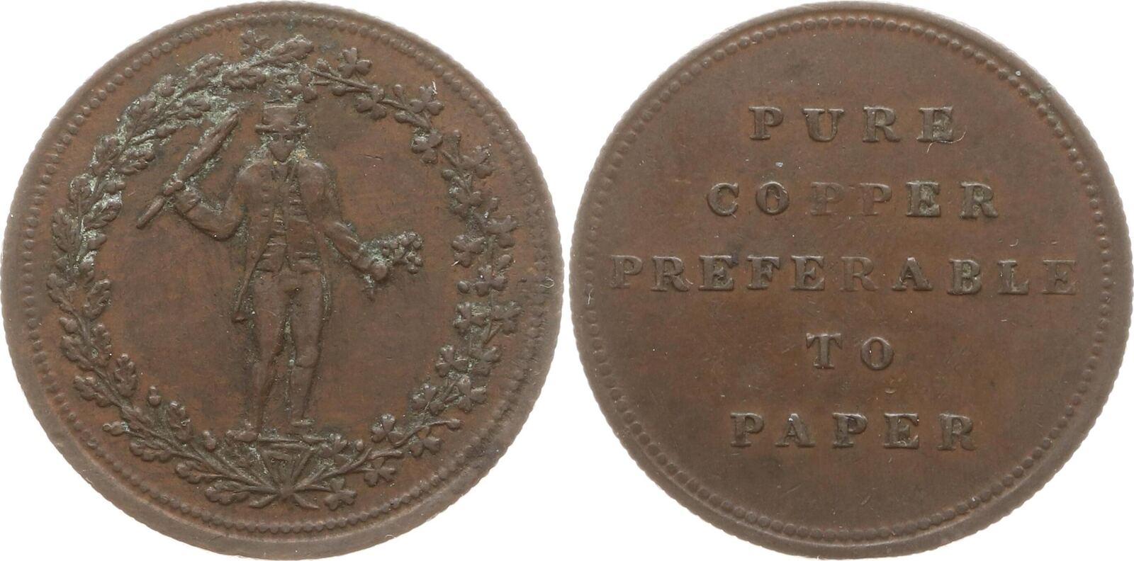 Kanada, Lower Canada 1/2 Penny Token o.J. (~1815) Irishman / PURE ...