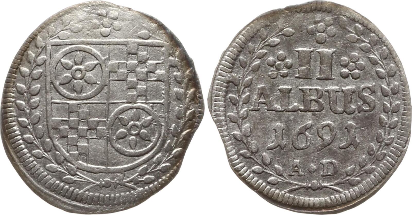 Mainz, Erzbistum 2 Albus 1691 AD Anselm Franz von Ingelheim, 1679 ...