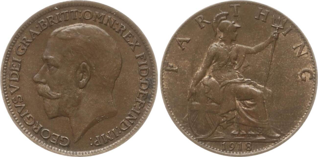 Großbritannien Farthing 1918 George V., 1910 - 1936 Gutes sehr schön ...