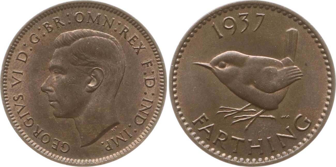 Großbritannien Farthing 1937 George VI., 1936 - 1952 Vorzüglich | MA-Shops