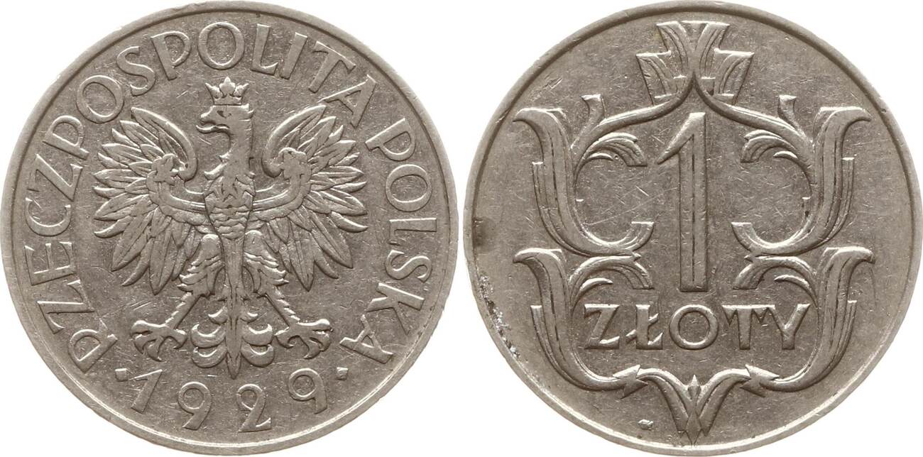 Polen 1 Zloty 1929 Besser als sehr schön | MA-Shops