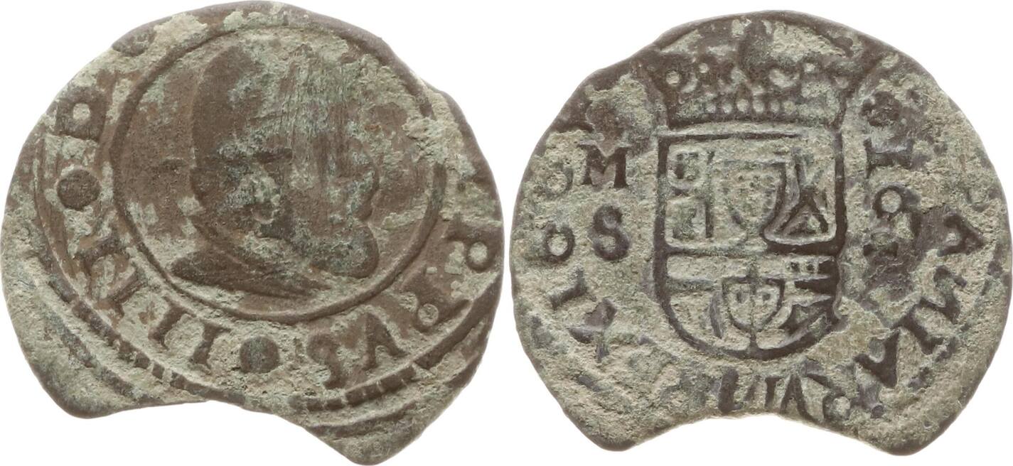Spanien, Königreich 16 Maravedis 1664 S Philipp IV., 1621 - 1665 ...