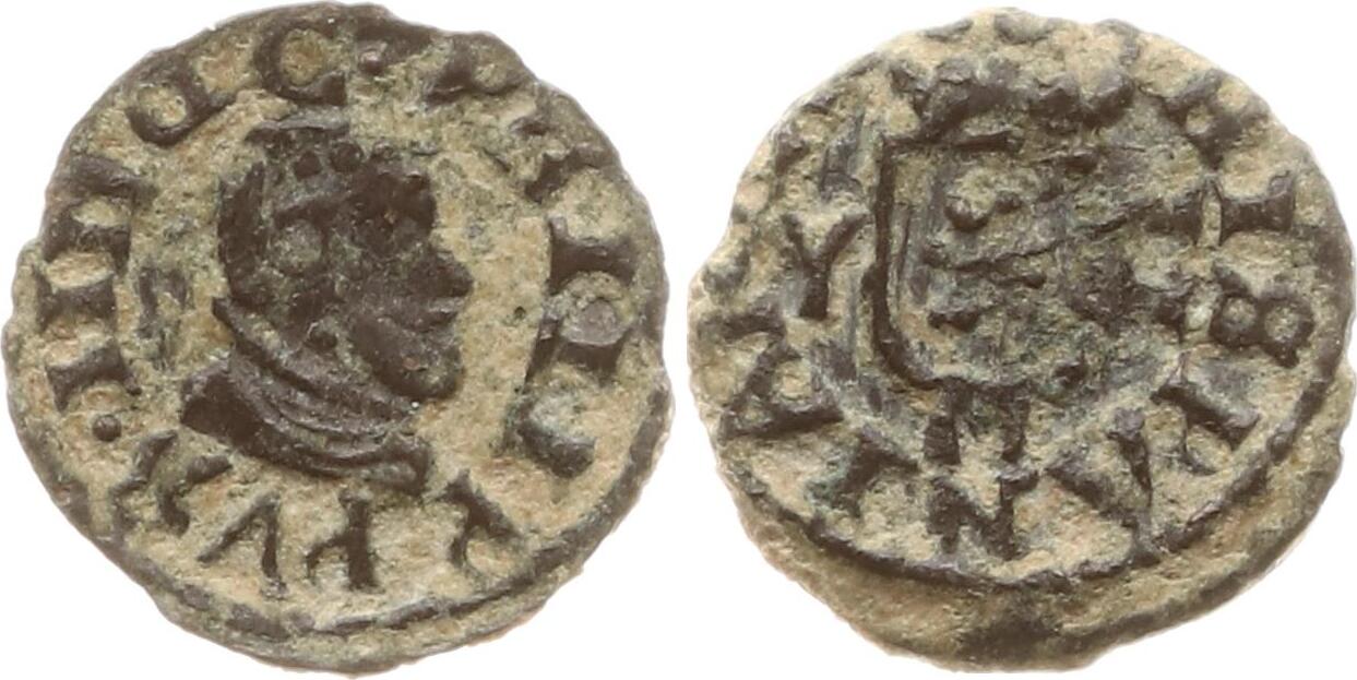 Spanien, Königreich 2 Maravedis 1663 Y Philipp IV., 1621 - 1665, Madrid ...