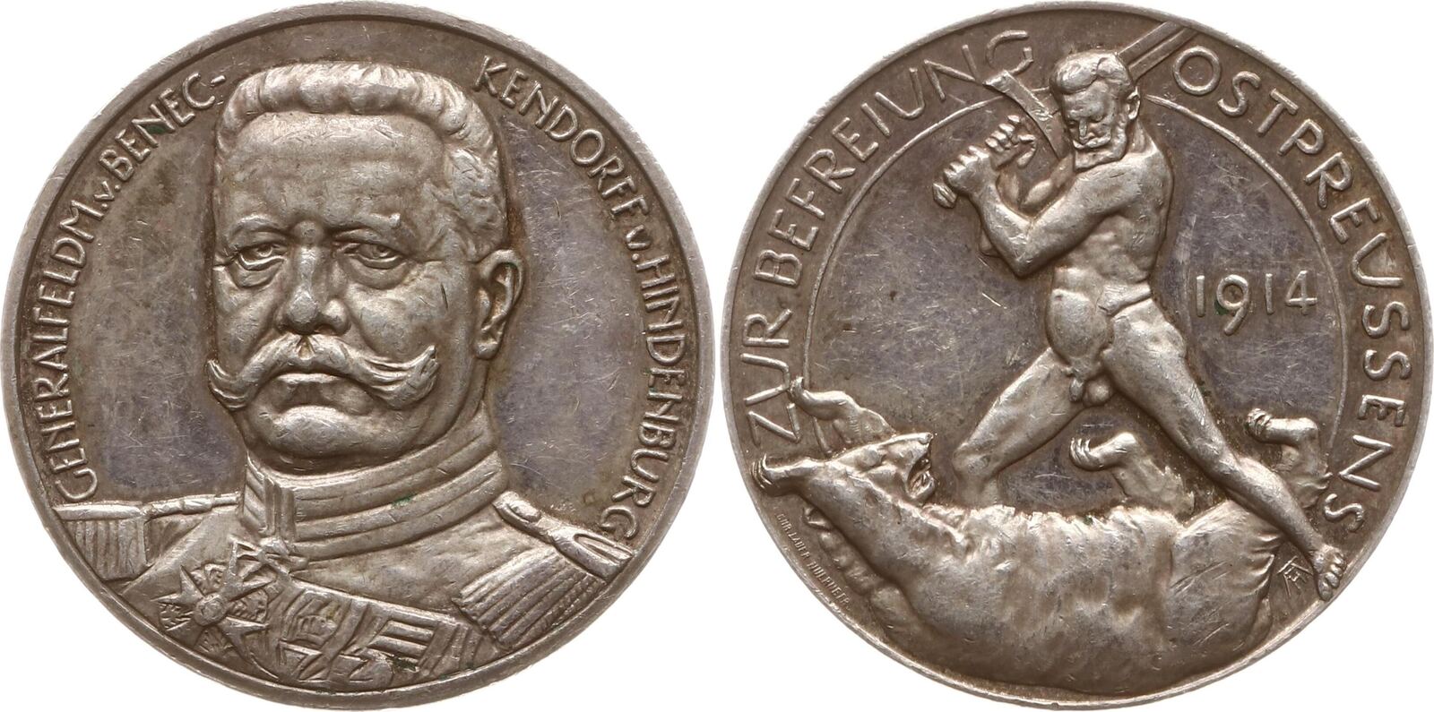 Deutschland, Kaiserreich, Erster Weltkrieg Silbermedaille 1914 v. Lauer ...