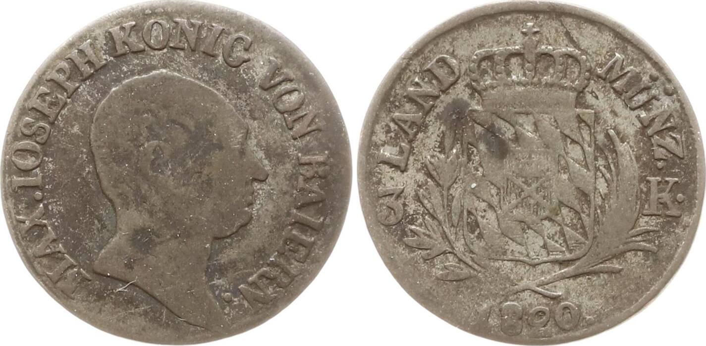 Bayern, Königreich 3 Kreuzer 1820 Maximilian I. Joseph, 1806 - 1825 ...