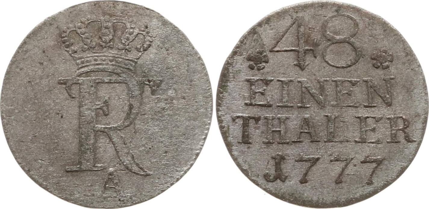 Brandenburg-Preußen 1/48 Taler 1777 A Friedrich II., 1740 - 1786 ...