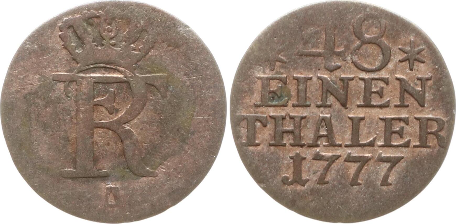 Brandenburg-Preußen 1/48 Taler 1777 A Friedrich II., 1740 - 1786 ...