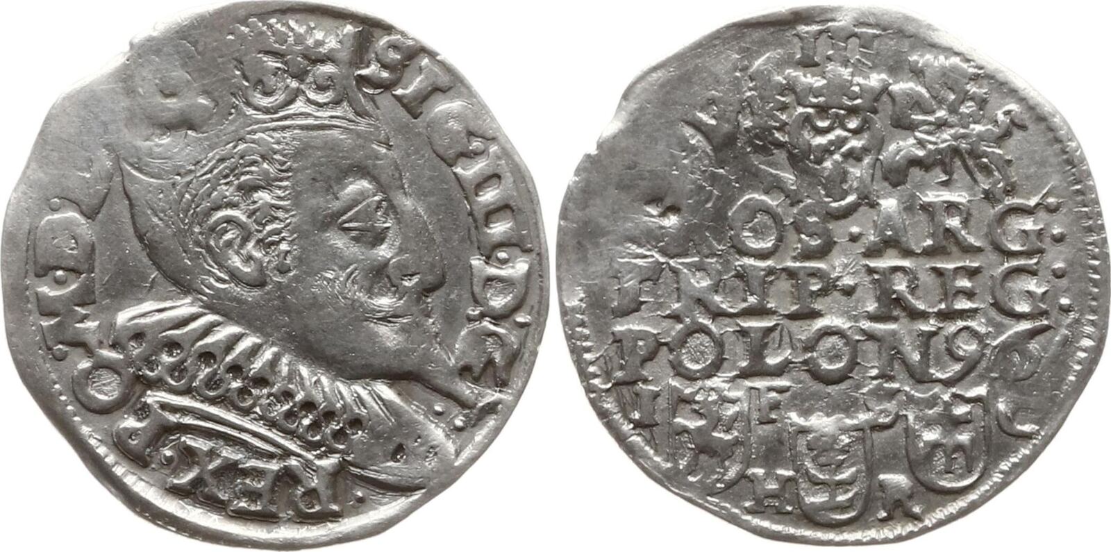 Polen, Königreich 3 Groschen (Dreigröscher, Trojak) 1596 IF SC ...