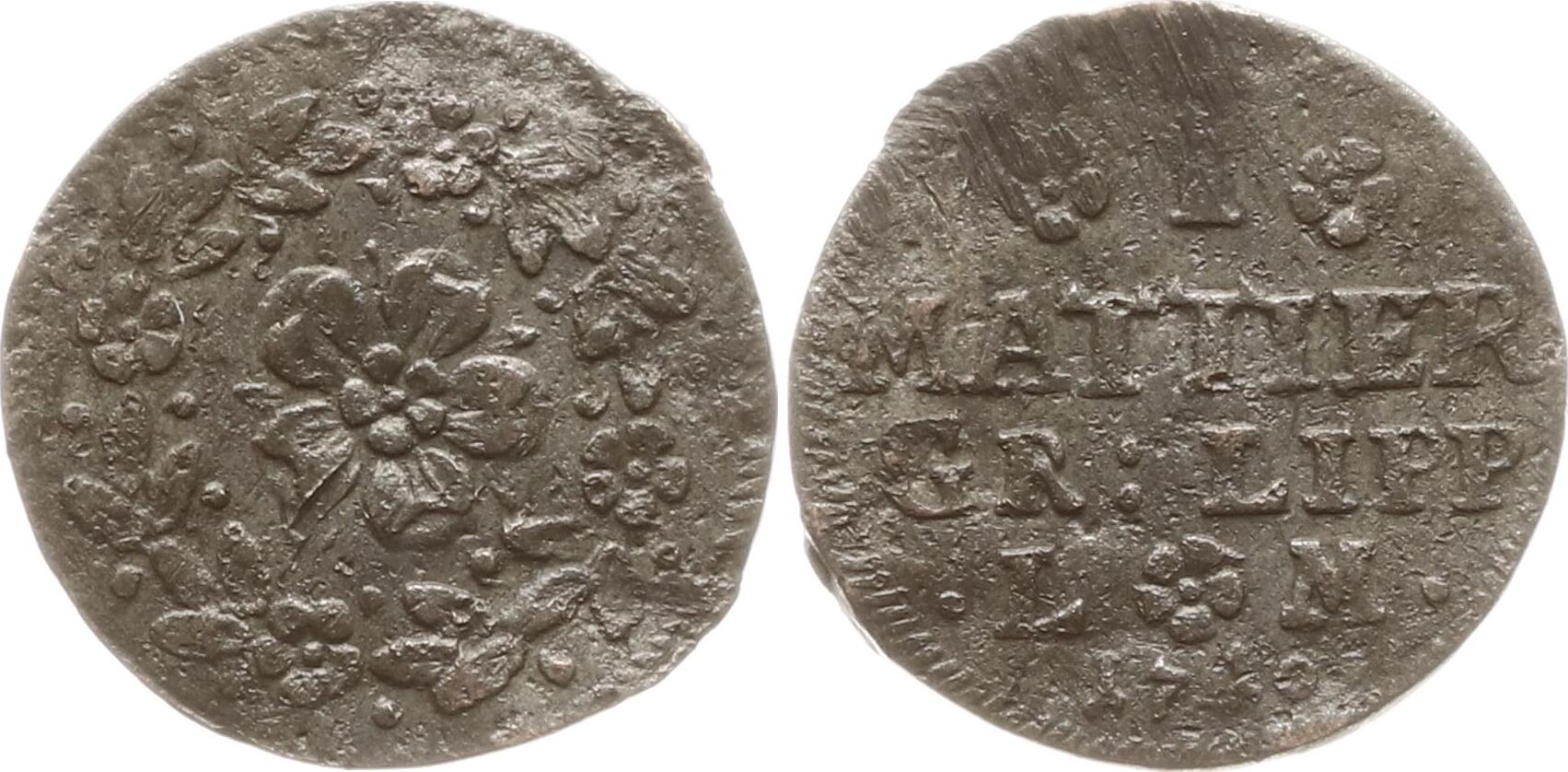 Lippe, Grafschaft 1 Matthier 1710 Friedrich Adolf, 1697 - 1718, Detmold ...