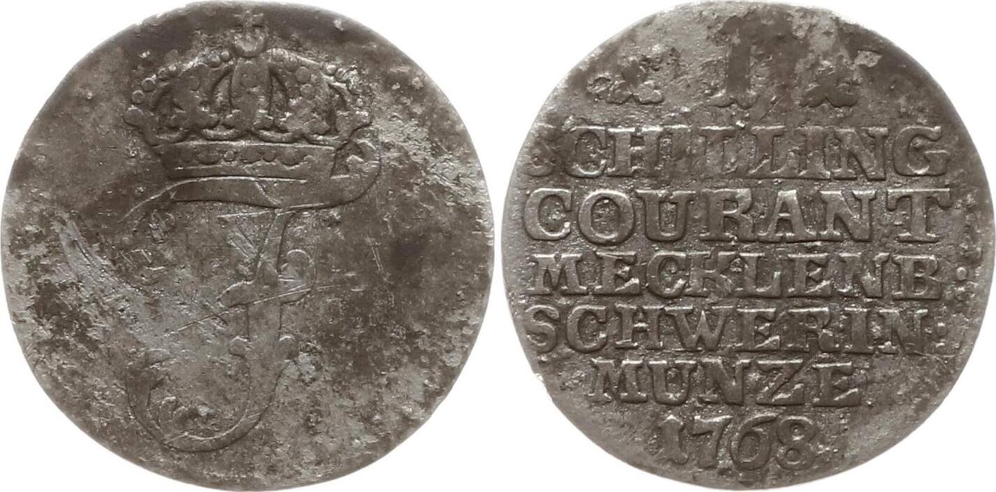 Mecklenburg-Schwerin, Herzogtum Schilling 1768 Friedrich, 1756 - 1785, Schwerin Fast sehr schön ...