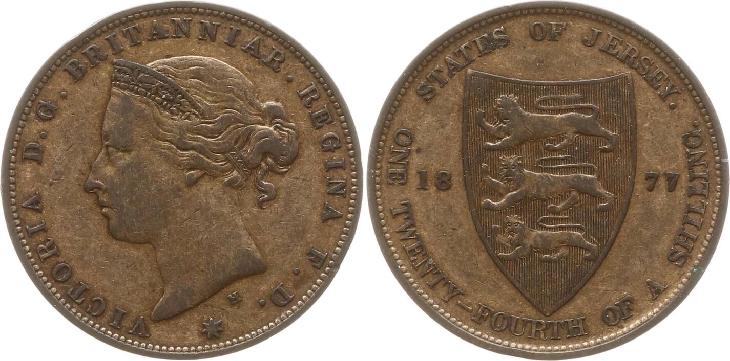 Großbritannien - Jersey 1/24 Shilling 1877 H Victoria, 1837 - 1901 ...